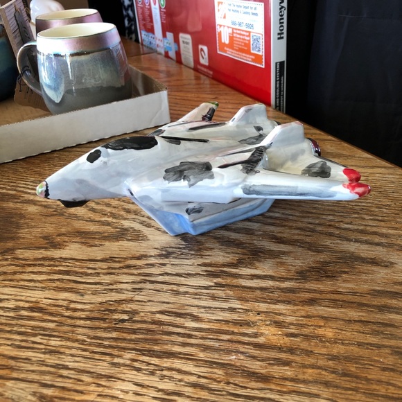 Hand Crafted | Accents | Hand Painted Ceramic Pilot Jet Plane Bank ...